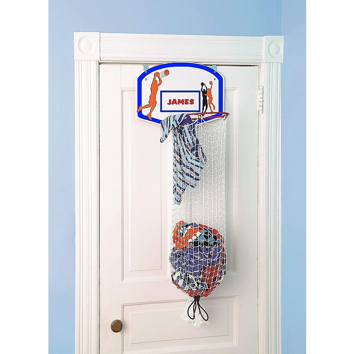 Etna Basketball Hoop Laundry/Clothes Hamper Game for Kids – Hooks Over The Door, Helps Make Dirty Clothes Fun, Can Be Personalized – Perfect For Boys and Girls Bedrooms – Shoot It, Dunk It, Wash It