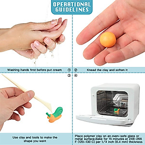 Polymer Clay 50 Colors, Modeling Clay for Kids DIY Starter Kits, Oven Baked Model Clay, Non-Toxic, Non-Sticky,with Sculpting Tools, Ideal Gift for Children and Artists (50 Colors A)