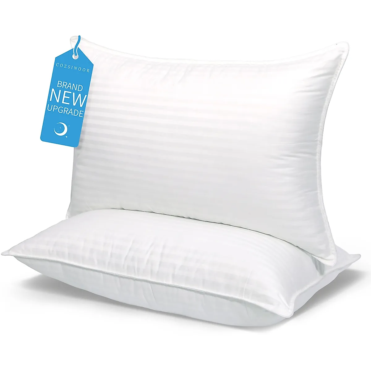 COZSINOOR Bed Pillows Queen Size: Hotel Quality Set of 2 - Down Alternative Microfiber Filled for Back, Stomach, Side Sleepers, Breathable & Skin-Friendly
