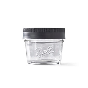 Ball Smooth Sided Regular Mouth Glass Mason Jars, 4 oz, 4 Pack