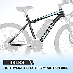 ANCHEER Electric Bike/Electric Mountain Bike 500W 26'' Commuter Ebike, Electric Bicycle with Removable 48V-7.8Ah Battery and LCD-Display
