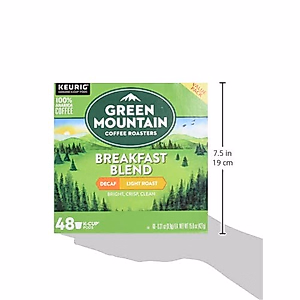 Green Mountain Coffee Roasters Breakfast Blend Single-Serve Keurig K-Cup Pods, Light Roast Coffee, 48 Count