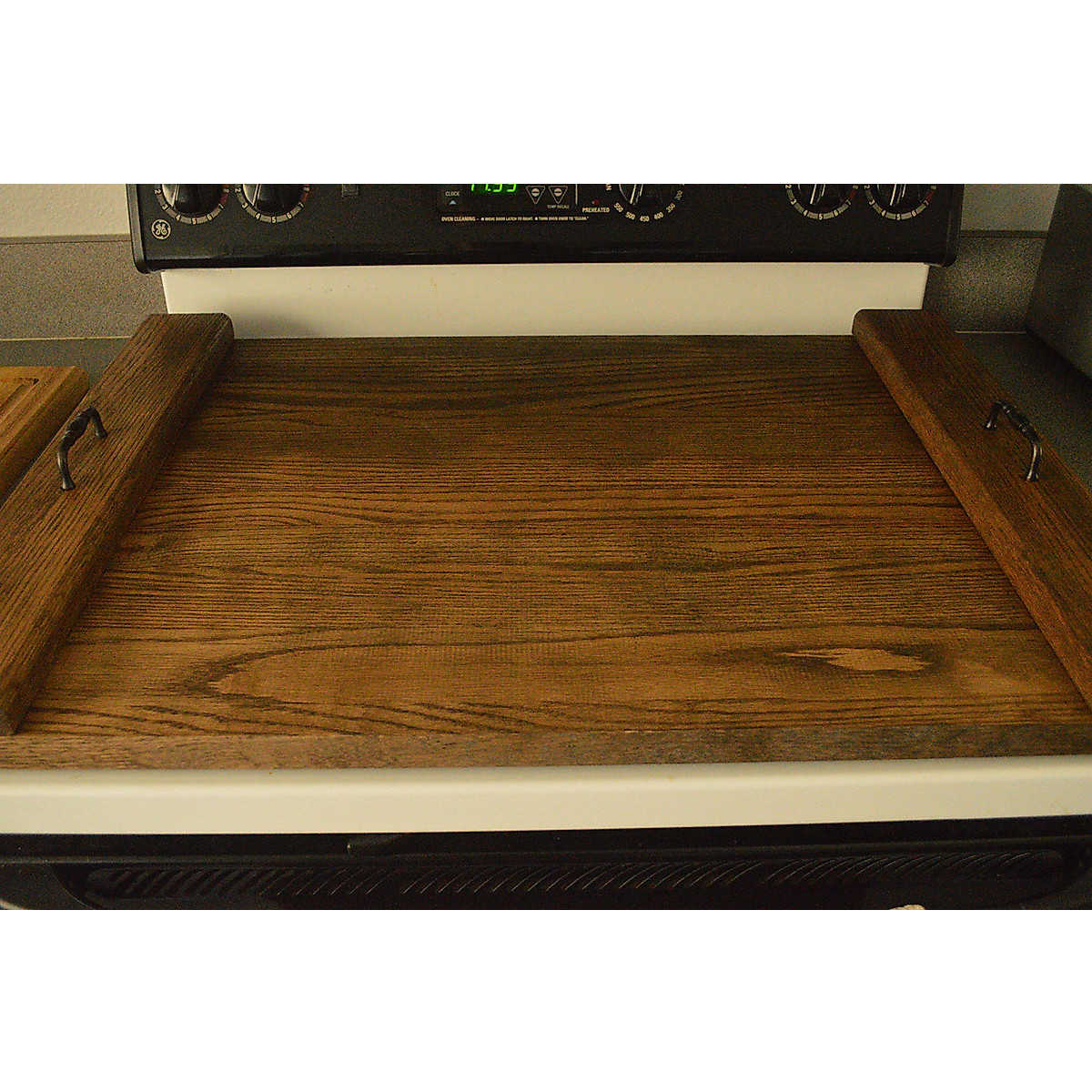 Solid American Oak Laser Engraved Personalized Noodle Board/Stove Top Cover - Farmhouse Style-