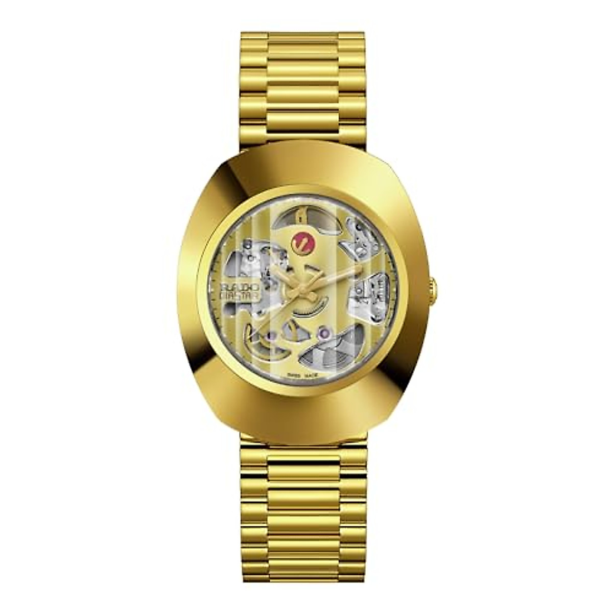 Rado DiaStar Original Swiss Automatic Watch with Stainless Steel Strap, Gold, 21 (Model: R12064253)