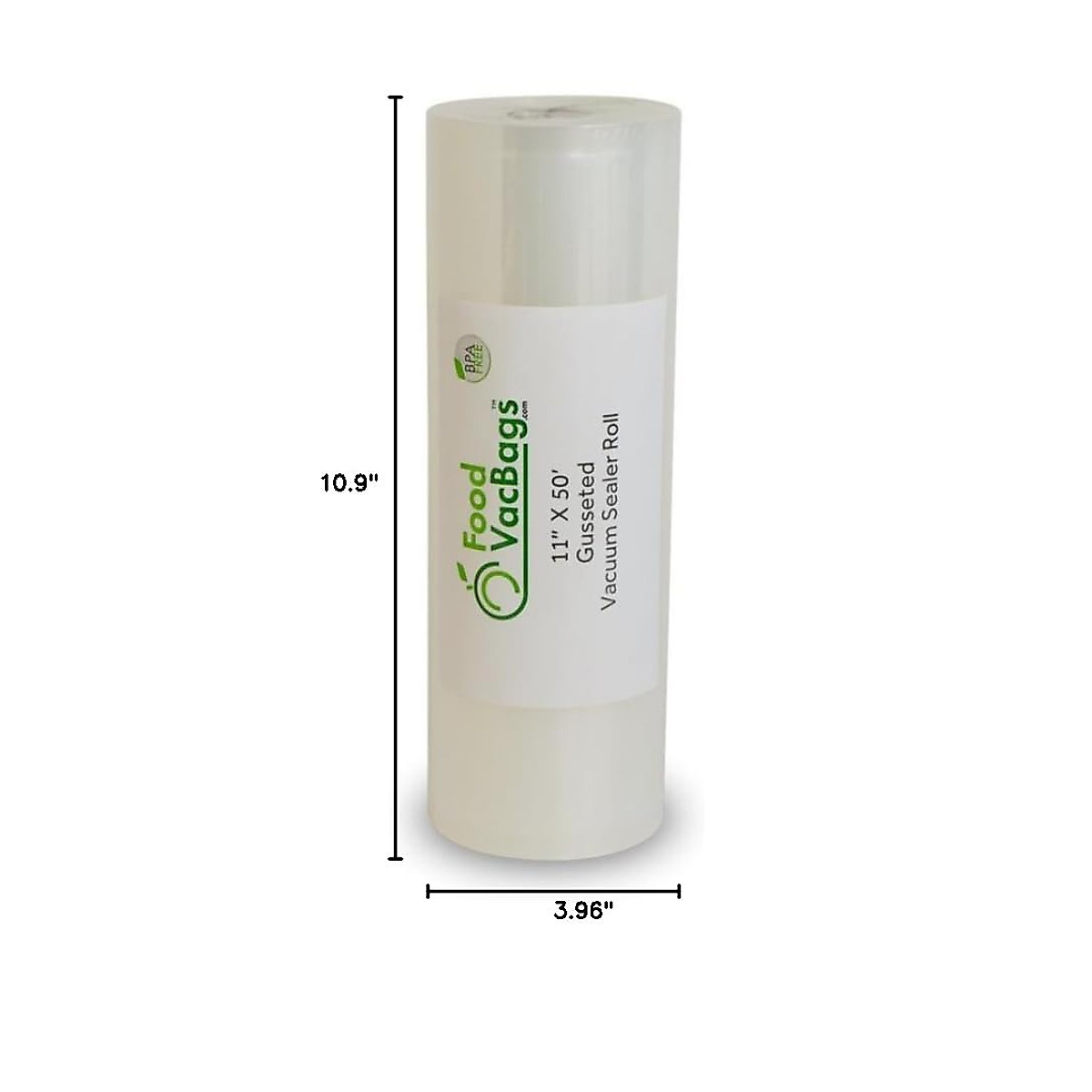 FoodVacBags Expandable Vacuum Sealer Bags 11-inches by 50-feet Heat Seal Rolls Commercial Grade for Large Roasts, Casseroles, Game Compatible with Foodsaver (1 Roll)