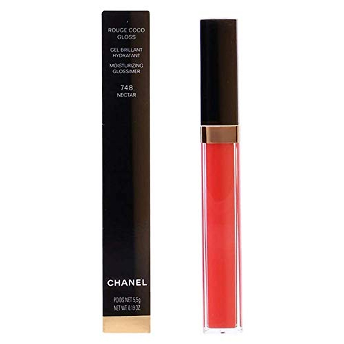 CHANEL Rouge Coco Gloss Moisturizing Glossimer, Bourgeoisie, 0.19 Oz