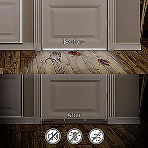 USUKUE 42 inch Door Draft Stopper Bottom Mice Seal Strip Metal Blocker, Aluminium Mouse Sweep 2" Height, Brown