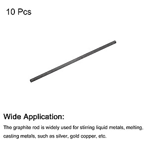 PATIKIL Graphite Rod Graphite Stirring Rod Cylinder Stick Carbon Rod 100x3mm Black for Electrode, Melting Casting, Crucibles, Pack of 10