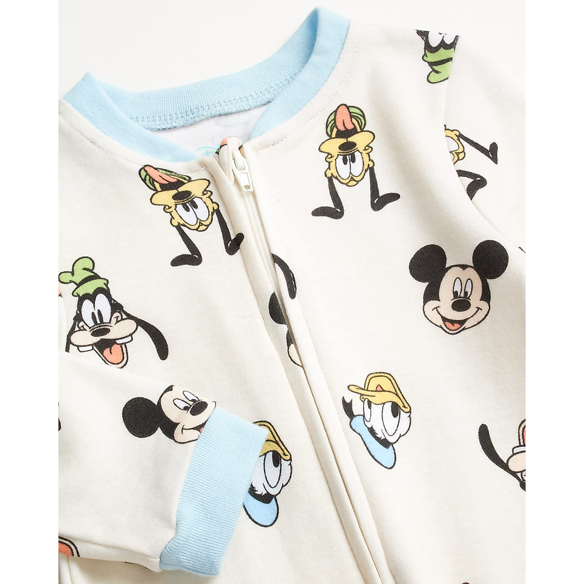 Disney Baby Boys' Mickey Mouse Romper - 2 Pack Sleep n' Play Footed Coveralls (0-9M), Size 6-9 Months, Mickey and Friends