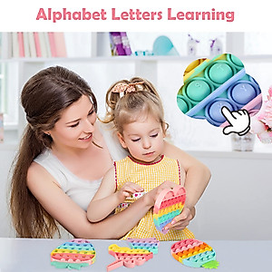 HiUnicorn Pop Poppers Easter Gifts - 4 Pack Unicorn Girls Push Bubble Pop Fidget Toy, Macaron Rainbow Pink Popping Stress Sensory Toys, Easter Basket Stuffers Birthday Party Favor Kids Board Game Toy