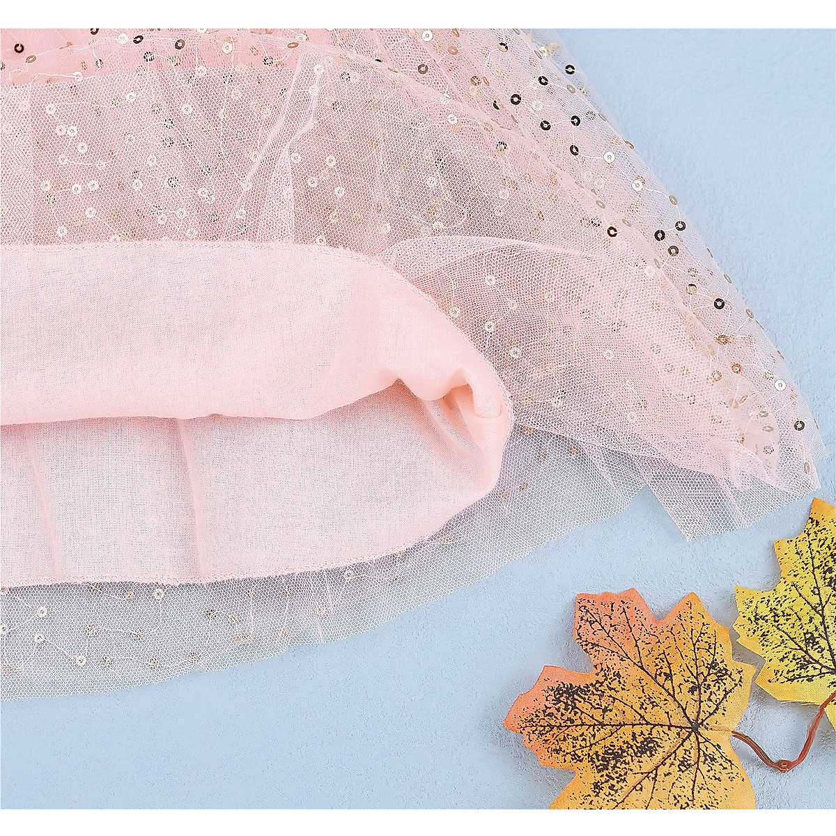 AGQT Toddler Girls Tulle Tutu Dress Flutter Sleeve Sequin Layered Summer Babydoll Birthday Tea Party Gowns Baptism Christening Pageant Sundress Pink-Sequin Dot Size 12-24 Months