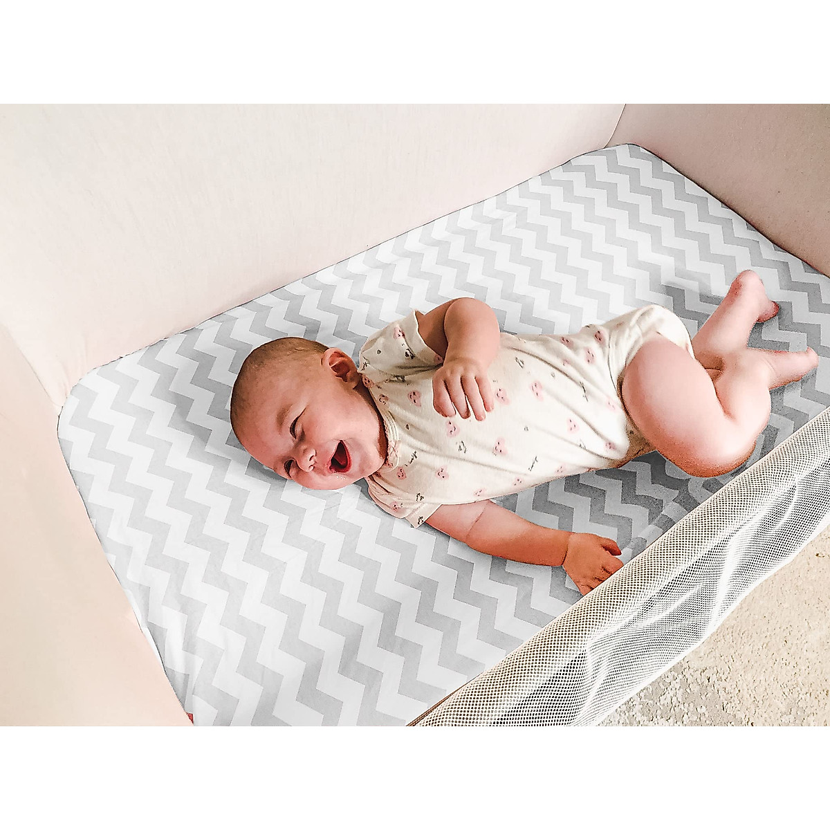 Bassinet Bed Sheets – Premium Bassinet Fitted Sheet for Halo, Mika Micky, Maxi COSI & Others - 4 Pack 100% Jersey Knit - Bassinet Bedding for Standard Size Oval or Halo Bassinet Pads for Boys & Girls