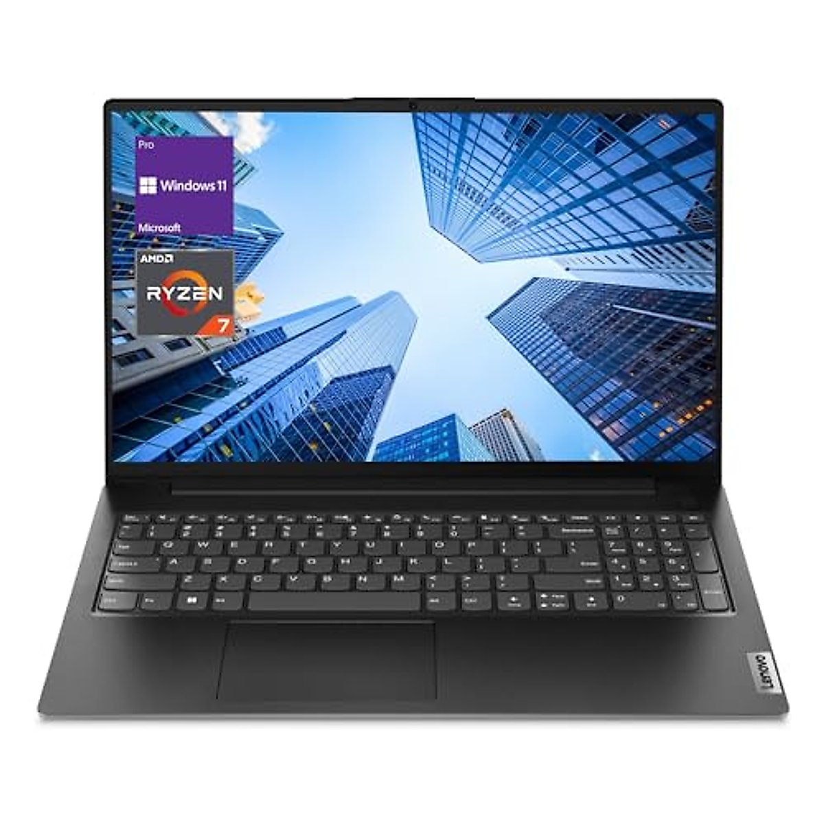 Lenovo V-Series V15 Business Laptop, 15.6" FHD Display, AMD Ryzen 7 7730U, 24GB RAM, 1TB SSD, Numeric Keypad, HDMI, RJ45, Webcam, Wi-Fi, Windows 11 Pro, Black