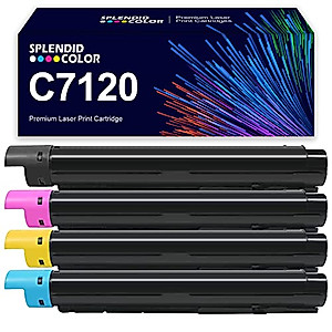 SPLENDIDCOLOR Remanufactured High Yield 4PK C7125 C7120 C7130 Toner Cartridge Replacement for Xerox VersaLink C7120 C7125 C7130 Printer(006R01824 006R01825 006R01826 006R01827).