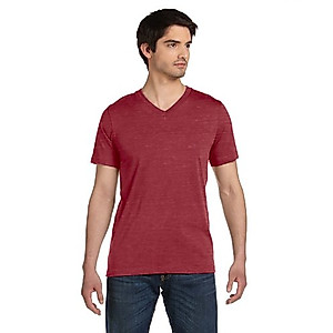 Bella + Canvas Unisex Jersey Short-Sleeve V-Neck T-Shirt XL MAROON MARBLE