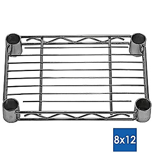 Shelving Inc. 8" d x 12" w x 54" h Chrome Wire Shelving with 4 Tier Shelves, Weight Capacity 800lbs Per Shelf