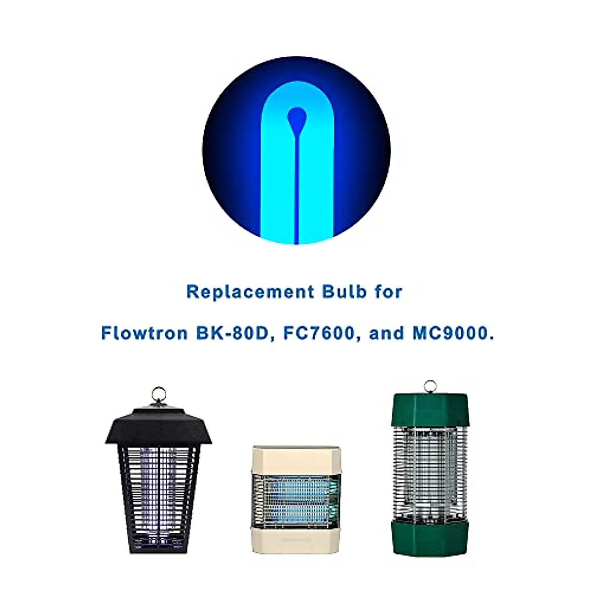 BF150 Bug Zapper Replacement Bulb Compatible with Flowtron BK-80D, MC9000, and FC7600, 12 Inch FUL40T8/BL U Type Light Bulb for 40W Electronic Insect Killer, 1 Pack
