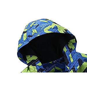 M2C Boys Geometric Fleece Lined Waterproof Jacket with Hood 4T Blue