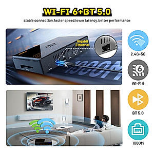 Kinhank Super Console X5 PRO Retro Game Console with 16000+Games,Android 12.0 OS,Emulator Console Compatible with Most Emulators,8K UHD Output,WI-FI 6,BT 5.0,AV1,Gigabit Ethernet,Wireless Controller
