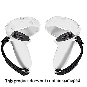 VR Controller Cover Compatible with Oculus Quest 2 Protective Ring Cover Silicone Handle Cover Grip Cap for Headphones White 1 Pair Game Component