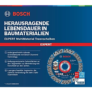 Bosch Professional 1x Expert MultiMaterial Diamond Cutting Disc (Ø 125 mm, Accessories Angle Grinder)