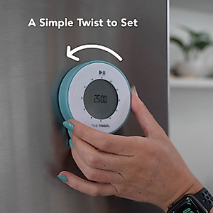 Time Timer Twist 90-Minute Digital Countdown Clock — for Kids Classroom Learning, Homeschool Study Tool, Teachers Desk Clock, Exercise and Kitchen Timer (Lake Day Blue)