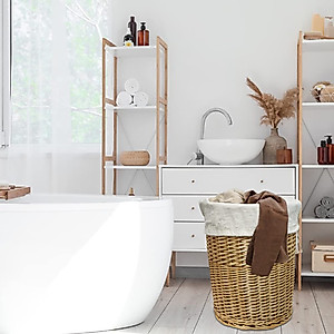 AMJ 2 Pack - Extra Heavy Duty Washable Laundry Bag with Drawstring, Cotton Laundry Bag for Sleeping Bag, Laundry Hamper Liner and Travel, Beige