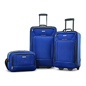 American Tourister Fieldbrook XLT Softside Upright Luggage, Navy, 3-Piece Set (BB/21/25)