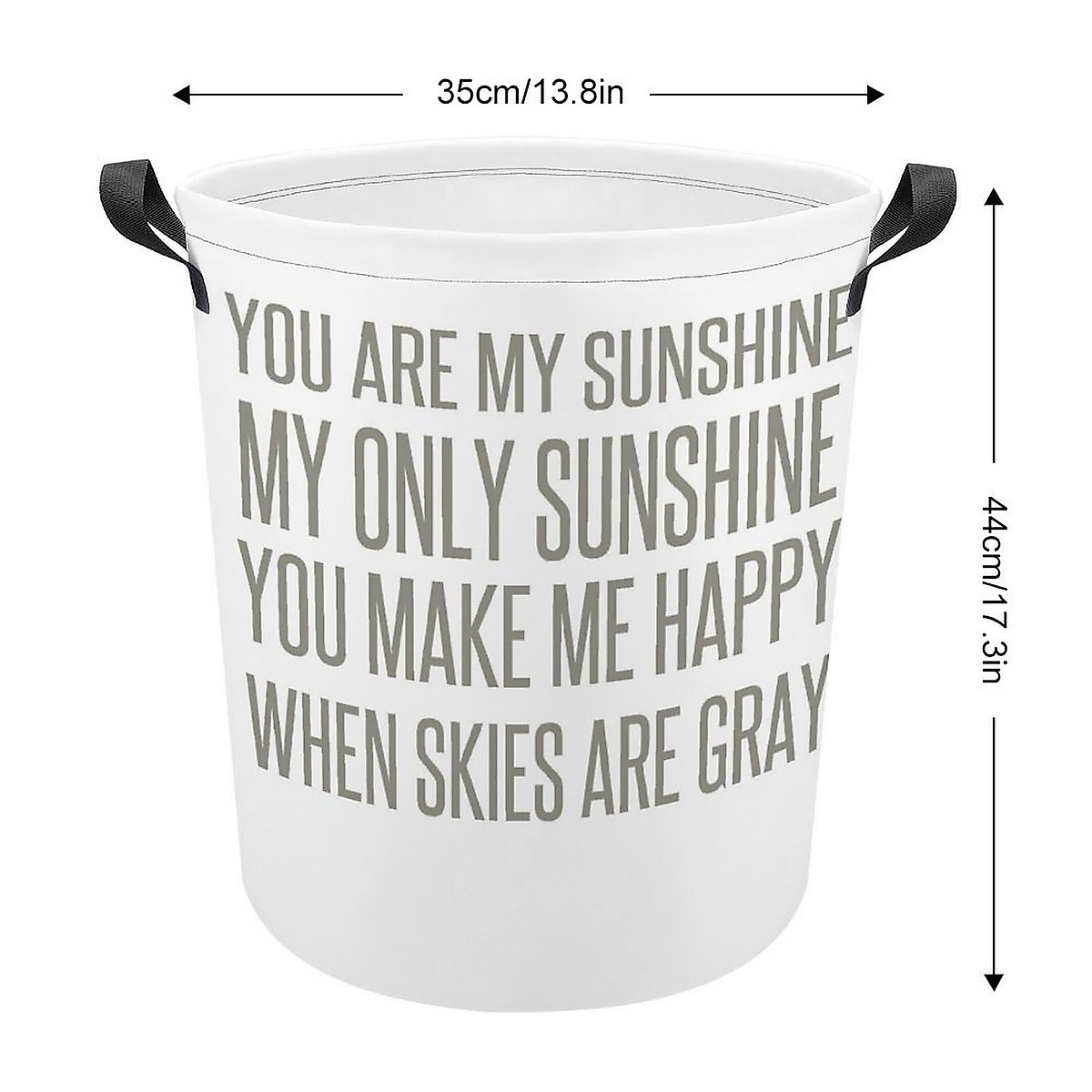 You Are My Sunshine Vintage Laundry Basket Large Round Canvas Laundry Hamper with Handles Foldable Storage Bin for Dirty Clothes Hamper Bedroom Bathroom
