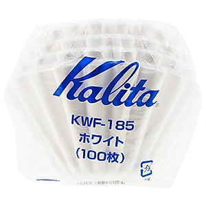 Kalita Wave Paper Coffee Filters I Larger Size 185 I 100 Count I Specially Pour Over Dripper I Made in Japan, Large, White