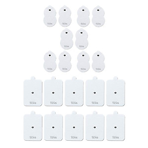 Omron Compatible TENS Electrodes, 20 (10 Pair) Premium Omron Compatible Replacement Pads for TENS Units. 2 Sizes Included.