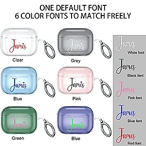 KEAECIZ Personalized Custom Case for AirPods Pro (2nd Generation),Custom Text Clear Soft TPU Protective Cover Design Your Own AirPods Pro 2022 Headphone Cases with Keychain