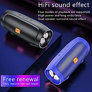 SAINGACE Wireless Handheld Bluetooth Speaker, 360 ° Balanced Surround Dual Speaker, Outdoor Portable Plug-in Subwoofer Dual Speaker Durable Smart Speaker, Mini Sound System, Home Radio (Black)