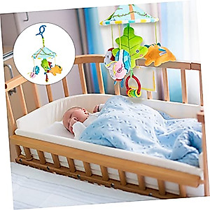 Kisangel 5pcs Crib Rattles Baby Early Cartoon Mobile Chime Toys Dangling Car Infant Cradle Development Decoration Rattle for Ster Animal Blue Nursery Wind Hanging Newborn Toy Bed Boys