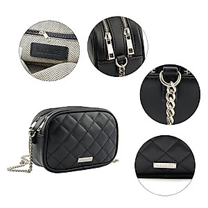 MAXWISE Quilted Crossbody Bags Crossbody Purse Small Crossbody Shoulder Bag with Chain Strap Side Purse for Women