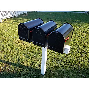 Handy Post for 3 XL Mailboxes, 42-in x 40-in, White, Vinyl Sleeve