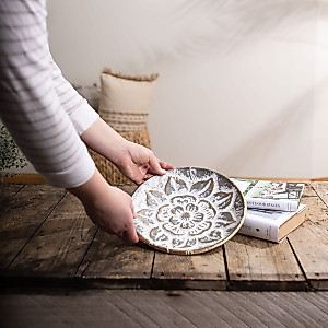 Foreside Home & Garden Flora Metal Decorative Tray