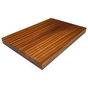 Exotic Wood Zone's Sapele Electric/Bass Musical Guitar | Luthier Tonewood Body Blanks | 21" x 14" x 1-3/4" - Unglued Planed (2 Pcs)