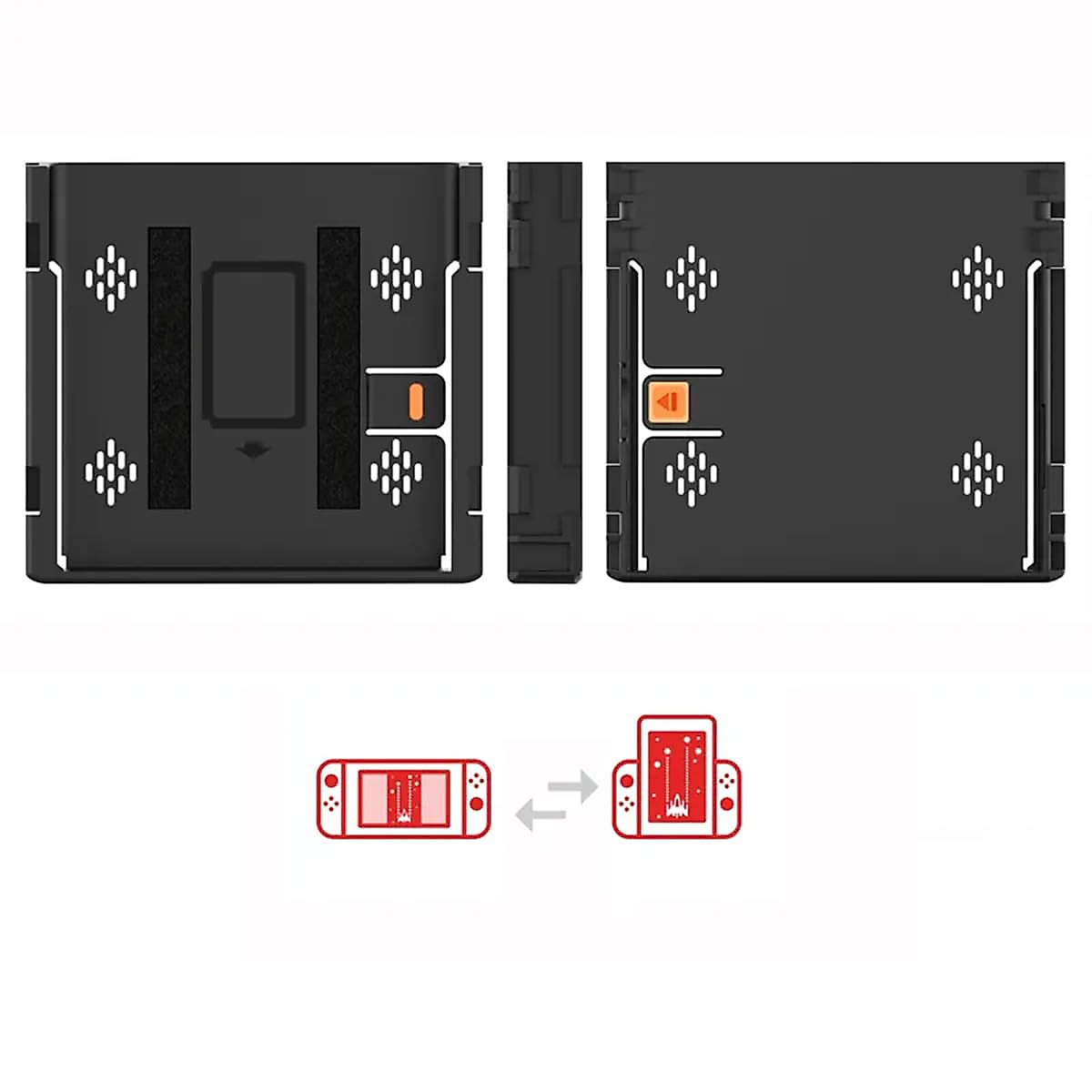 KKOZESST Portrait Mode Flip Grip Handheld Accessory for Nintendo Switch Vertical Mode Orientation Works with OLED Joy-con Grips Stand