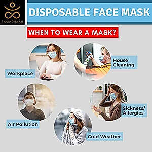 Samadhaan Disposable Mask - Safety Face Mask (Pack of 3000) Non Woven Thick 3-Layer Breathable Facial Masks with Adjustable Earloop, Mouth and Nose Protection Dust Masks