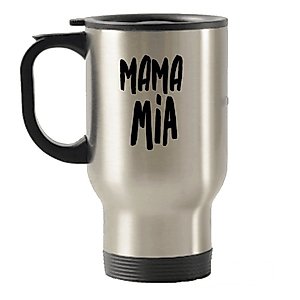 SpreadPassion Mama Mia Travel Mug - Italian Merchandise - Insulated Tumblers - Gift Present