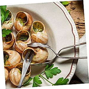 EXQUIMEUBLE Stainless Steel Snails Clip Barbecue Grill Tongs kitchen escargot utensil grilling tongs Stainless Steel Snail Tongs Food Clamp Cooking Tongs metal kitchen Tongs with lock sandwich