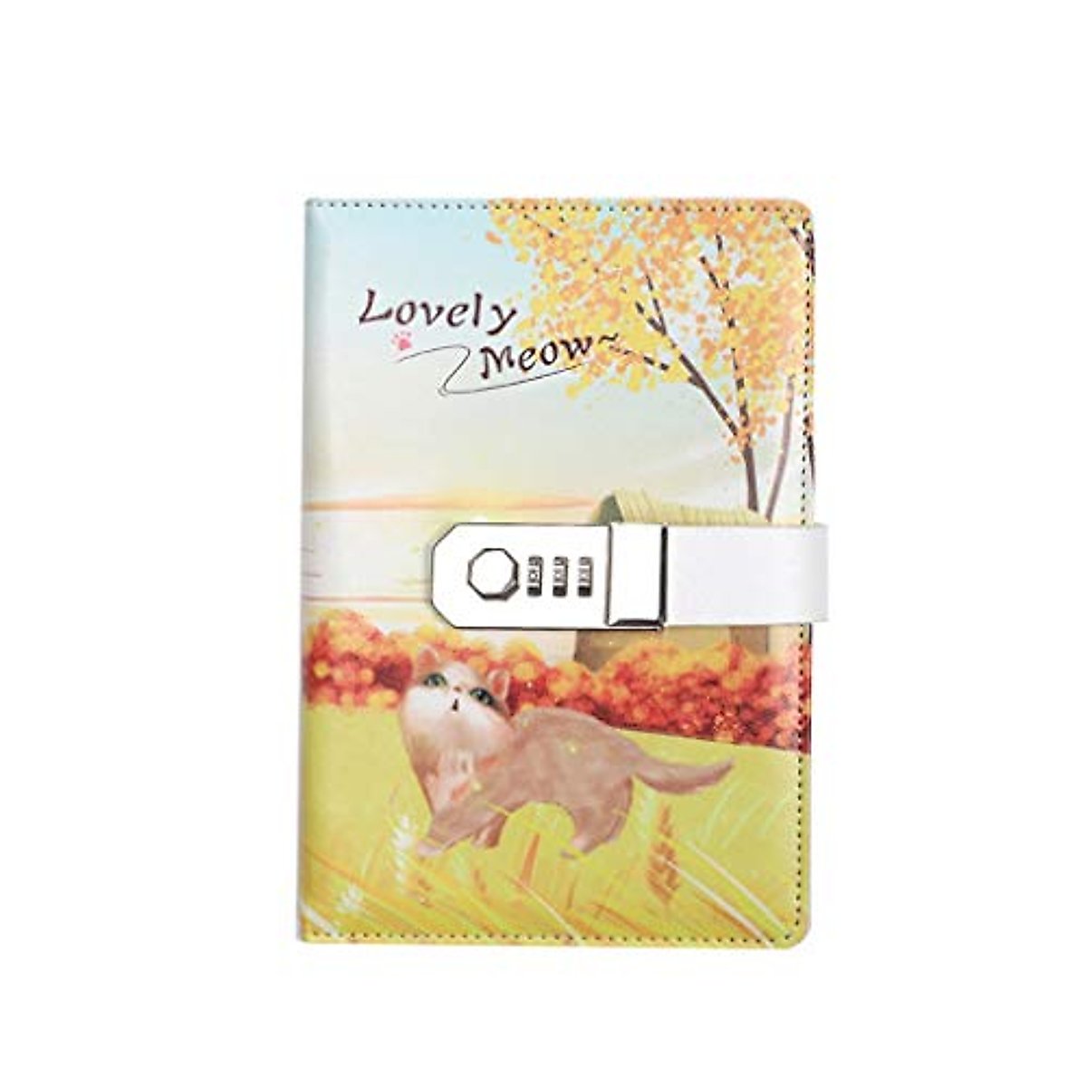 Notebooks B6 Notebook Creative Password Lock Journal Lock Diary Digital Password Notebook Locking Journal Diary，Students, Young People Use Journal Diary (Color : Yellow)