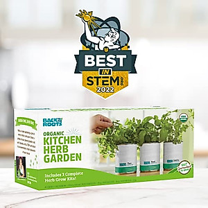 Back to the Roots New Kitchen Garden Complete Herb Kit Variety Pack of Basil, Mint, and Cilantro Seeds