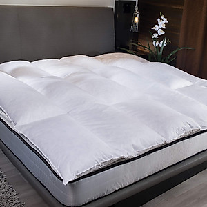 Marriott Featherbed - Soft, Plush Mattress Topper Filled with Allergen-Free Feathers - King