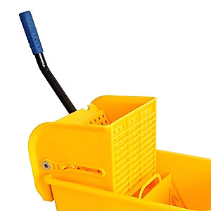 Commercial mop Bucket with Wheel mop Bucket, Household mop Bucket is Very Suitable for Cleaning Industrial Floors at Home (Yellow and Blue)