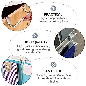 IMIKEYA Over Door Towel Bar Hooks Holders Less Steel Cabinet Cupboard Towel Hooks Shelf Towel Rack Kitchen Bathroom Organizer