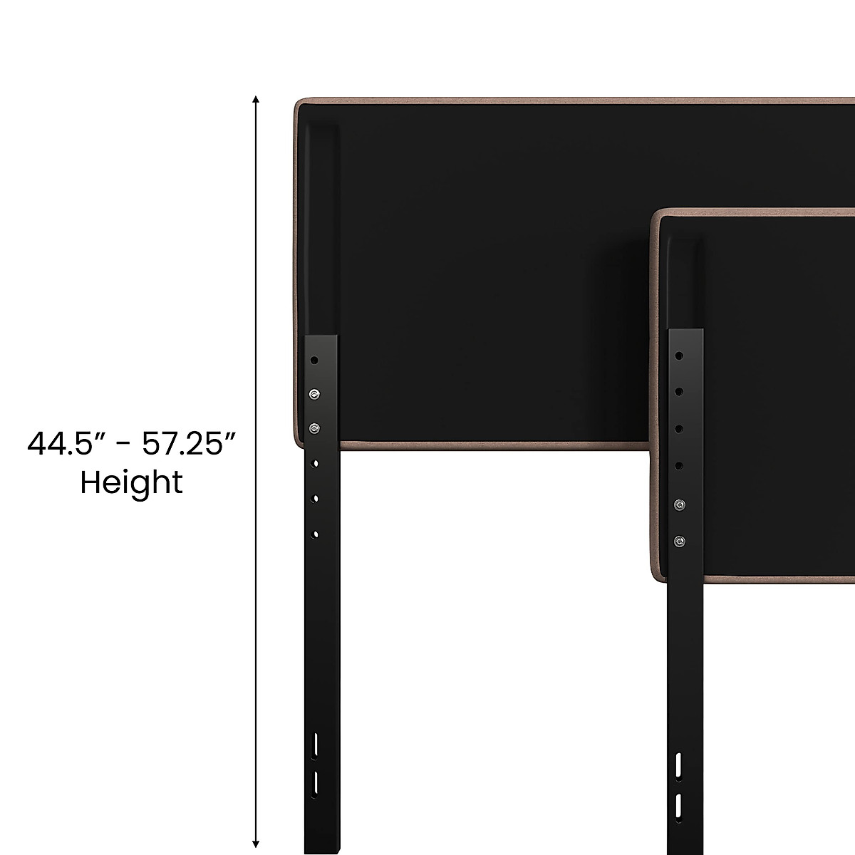 Flash Furniture Paxton Upholstered Headboard - Channel Stitched Taupe Fabric Upholstery - King - Adjustable Height from 44.5" to 57.25" From Floor