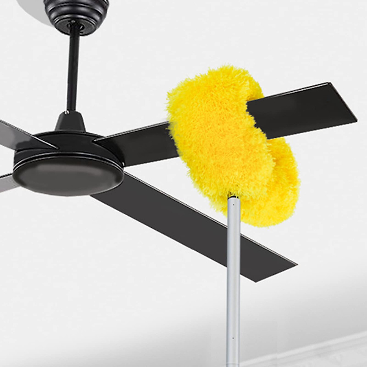 Washable Ceiling Fan Cleaner from 13 to 50 Inch Microfiber Duster with Telescoping Extension Pole, Fit for Cleaning High Ceiling Fan, Furniture, Blinds, Car (Yellow)
