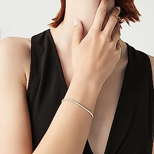 Miabella Solid 925 Sterling Silver Italian 3mm Snake Chain Bracelet for Women Men Teen Girls, Charm Bracelet, Made in Italy (Length 8 Inches)